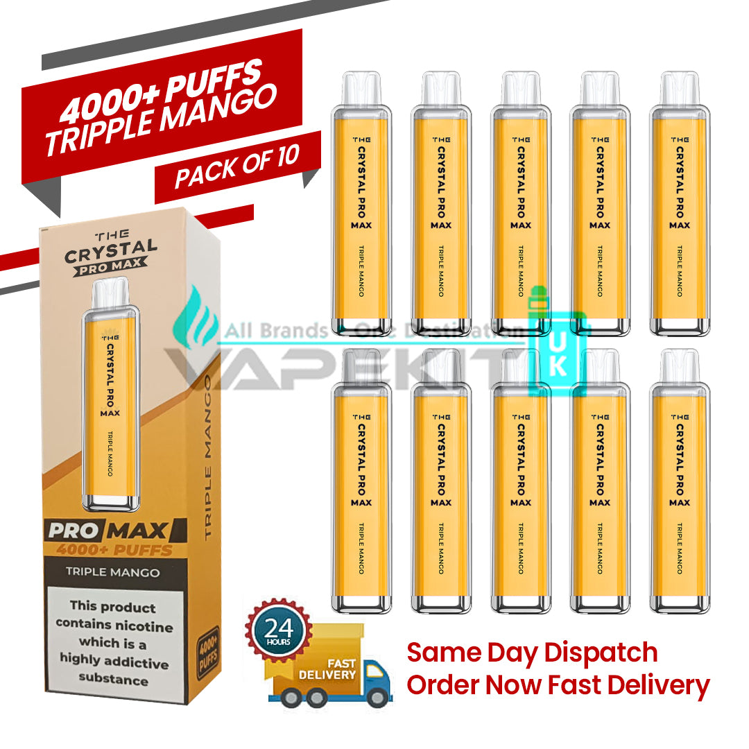 Tripe Mango Crystal Pro Max 4000 Vape (Pack of 10)- £79.99 Only