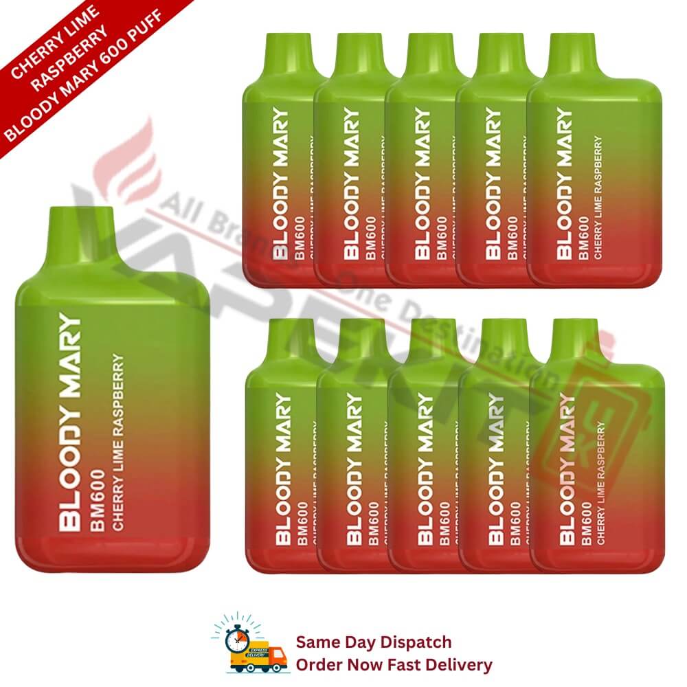 Cherry Lime Raspberry Bloody Mary 600 Puff Box of 10