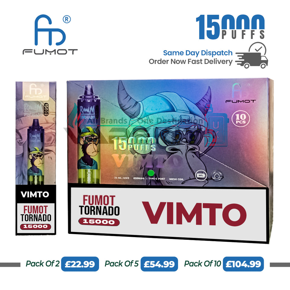 Fumot 15000 Puffs Vimto Disposable Vape-£11.99