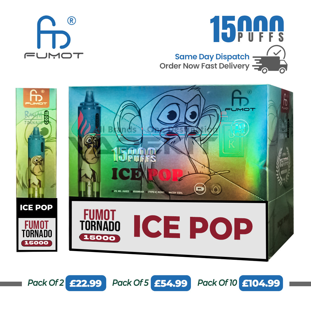 Fumot Tornado 15k Puffs Ice Pop Disposable Vape £1199