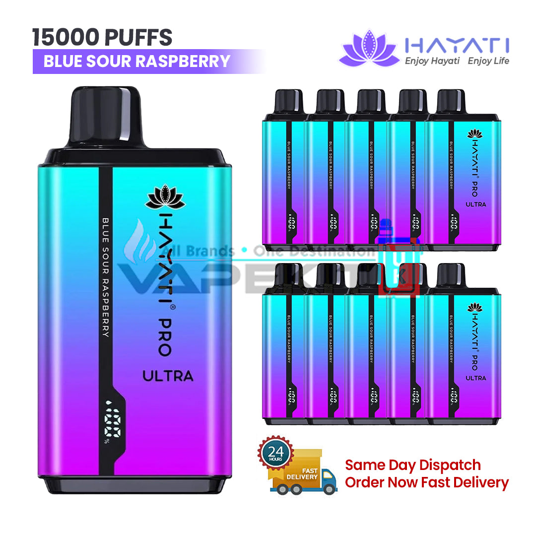 Hayati Pro Ultra 15000 Puffs Blue Sour Raspberry Prefilled Vape