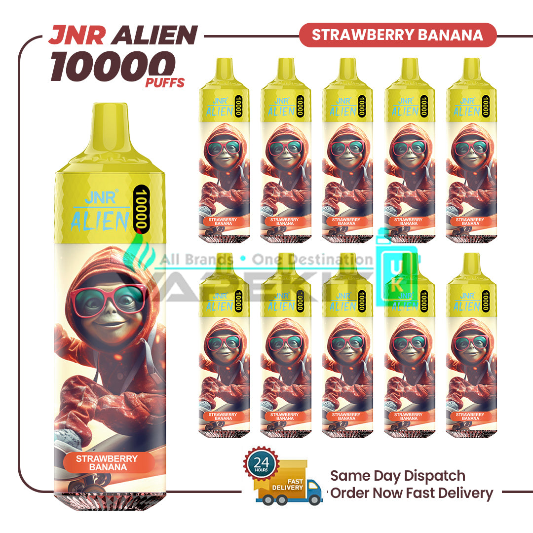 10k Puffs JNR Alien Strawberry Banana Prefilled (Box of 10)-£78.99