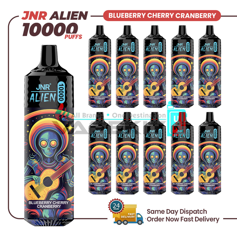 10000Puffs JNR Alien Blueberry Cherry Cranberry Vape(Box of 10)-£78.99