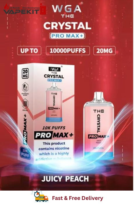 Juicy Peach Crystal Pro Max 10k Prefilled Vape 10 Pack
