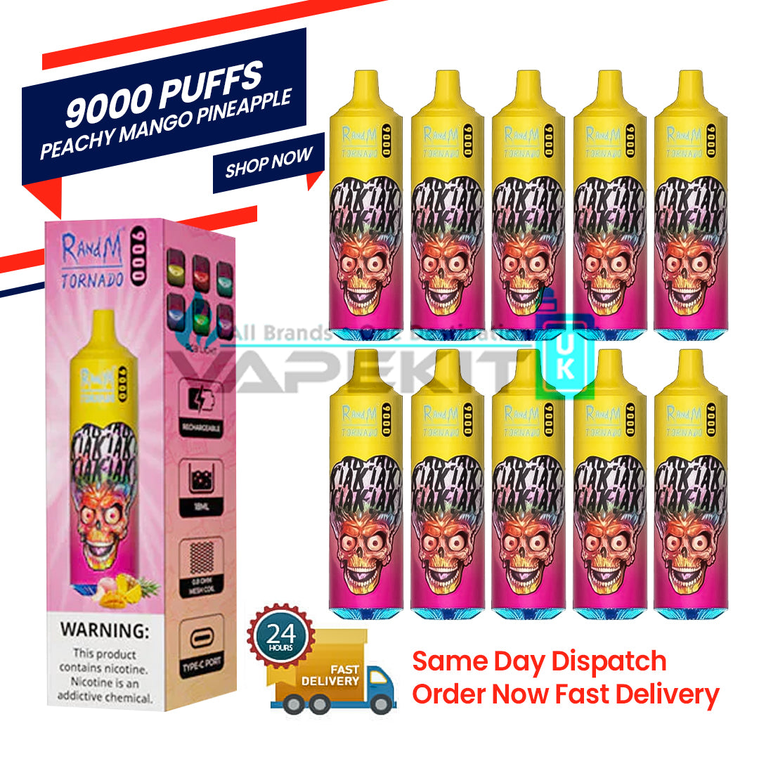 Peachy Mango Pineapple Randm Tornado 9000 Puff Bar (10 Pack)-£73.95