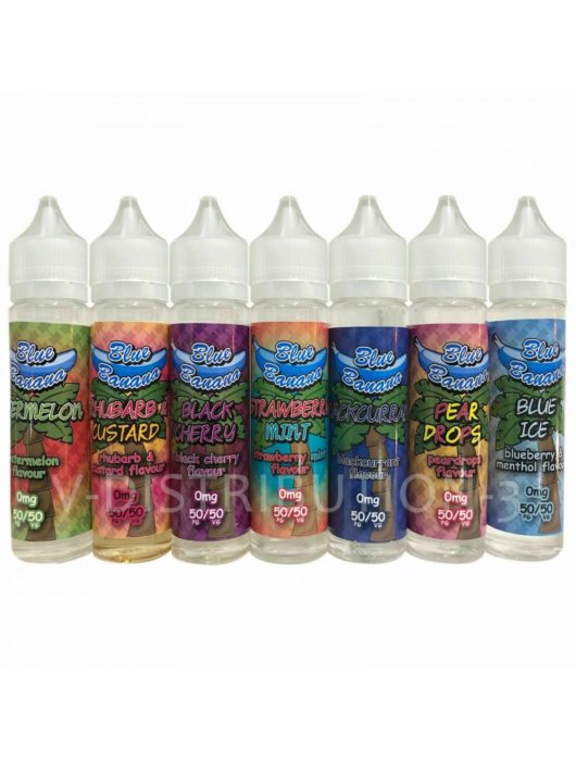 E LIQUID BLUE BANANA VAPE JUICE 50ML FREE NICOTINE SHOT